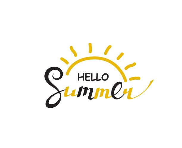 Hello summer colorful writing Royalty Free Vector Image