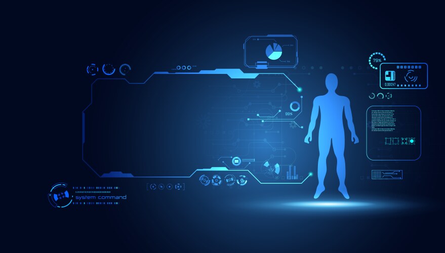 Abstract technology interface consist human body Vector Image