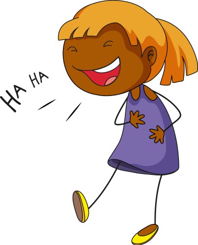 Girl laughing Royalty Free Vector Image - VectorStock