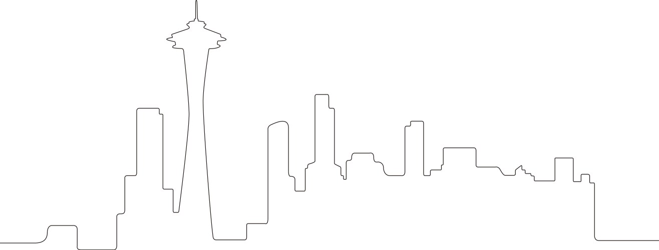 Single continuous line drawing seattle city Vector Image