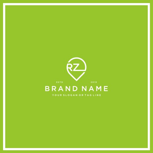 Letter zt pin logo design Royalty Free Vector Image