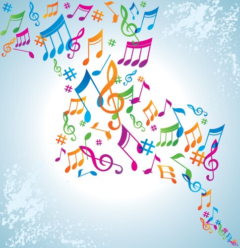 Colorful abstract notes music background Vector Image