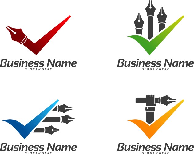 Shiny art logo designs concept star writer Vector Image