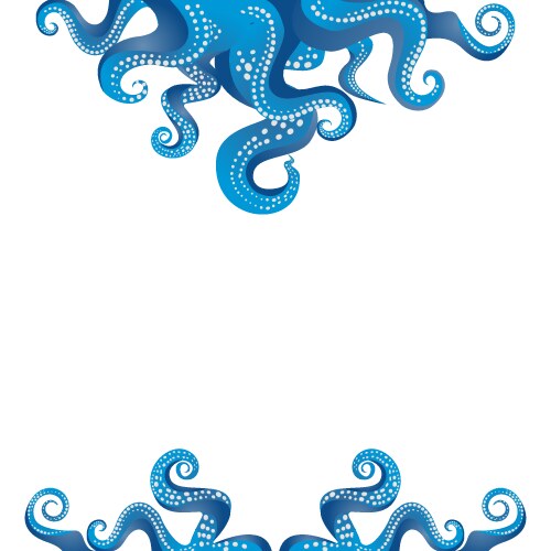 Octopus abstract frame design creative ocean Vector Image