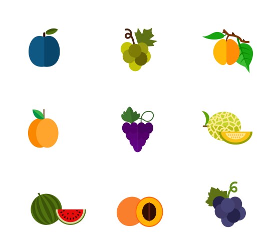 Grapes icons set color Royalty Free Vector Image