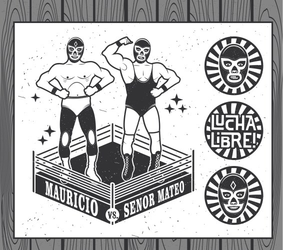 Lucha libre collection Royalty Free Vector Image