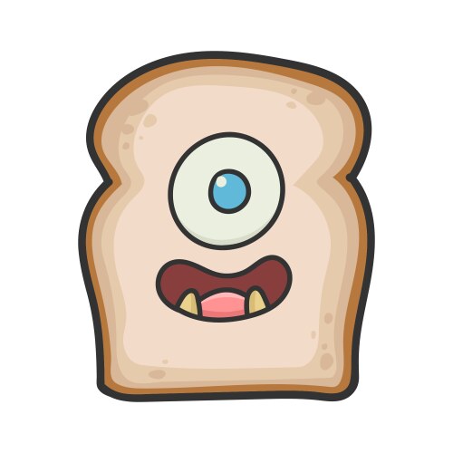 Bread slice cartoon Royalty Free Vector Image - VectorStock