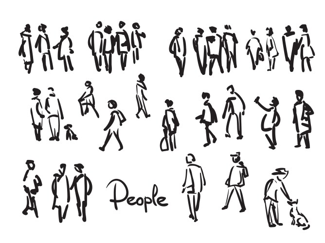 People outline Vector Images & Graphics for Commercial Use | VectorStock