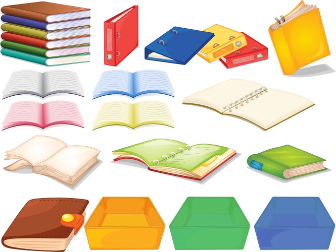 Books set Royalty Free Vector Image - VectorStock