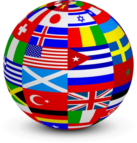 World flags sphere Royalty Free Vector Image - VectorStock