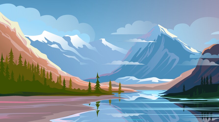 Beautiful wild nature landscape Royalty Free Vector Image