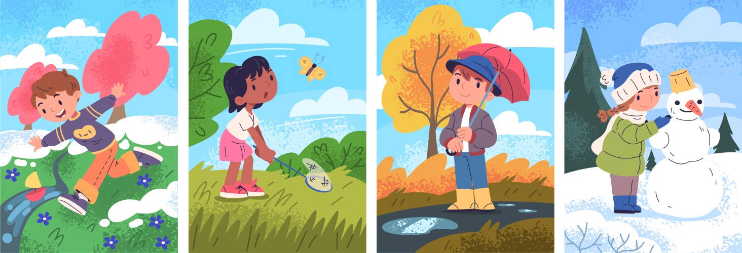 Four Seasons Clipart Kids