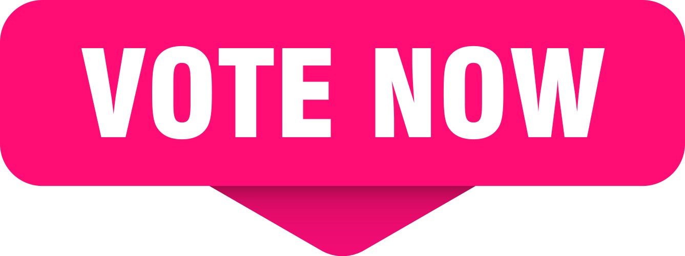 Vote now sticker sign on transparent Royalty Free Vector