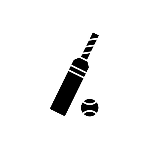 Cricket icon set bat and ball symbol Royalty Free Vector