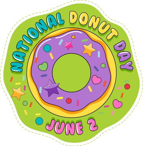 Happy doughnut day in june logo Royalty Free Vector Image