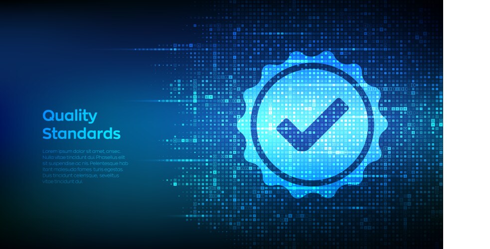 Quality icon made with currency symbols iso Vector Image