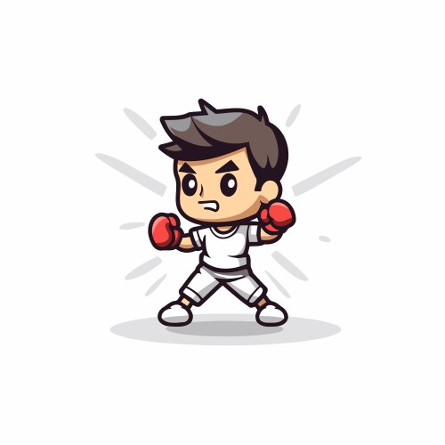 Boxing boy cartoon mascot character design Vector Image