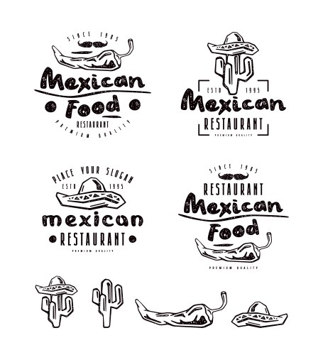 Label design for mexican food restaurant Vector Image