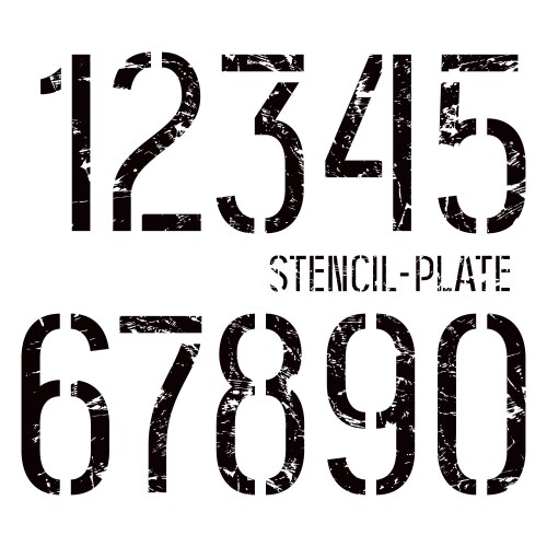 Military stencil letters and numbers spray Vector Image