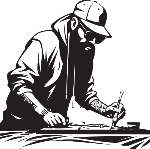 Urban expression graffiti artist emblem Royalty Free Vector