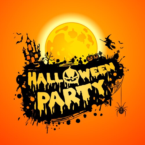 Happy halloween party text design Royalty Free Vector Image