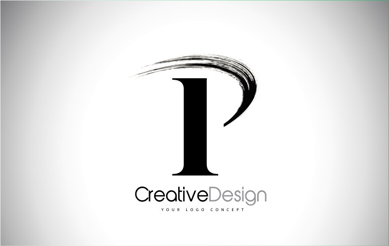 Ad brush stroke letter logo design black paint Vector Image