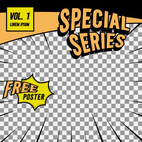 Square comic cover template front page layout – Royalty-Free Vector ...