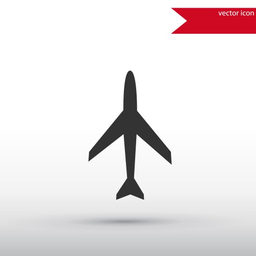 Plane simple black icon Royalty Free Vector Image