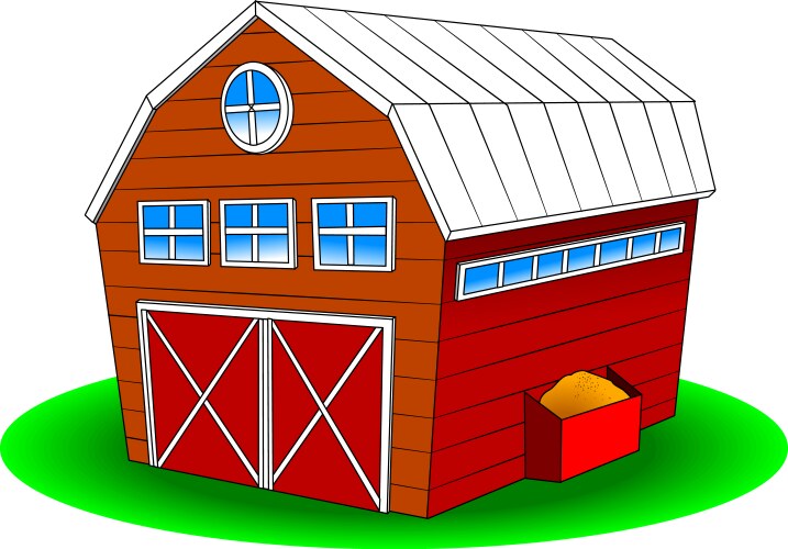 Cartoon red barn Royalty Free Vector Image - VectorStock