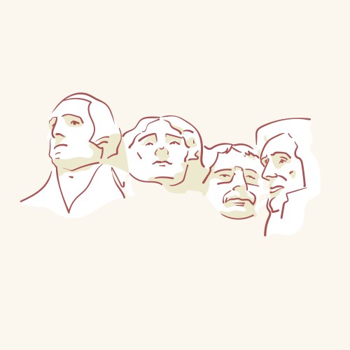 Founding Fathers American Flag Doodle Royalty Free Vector