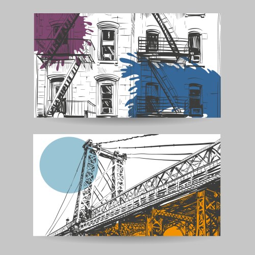 City banner design elements set Royalty Free Vector Image