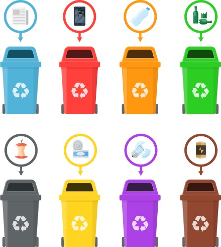 Paper trash icon set garbage recycle concept Vector Image