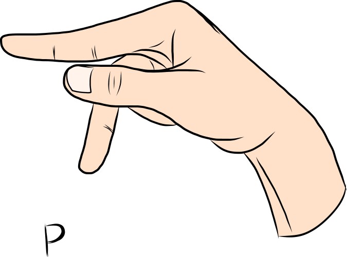 Sign language and the alphabetthe letter l Vector Image