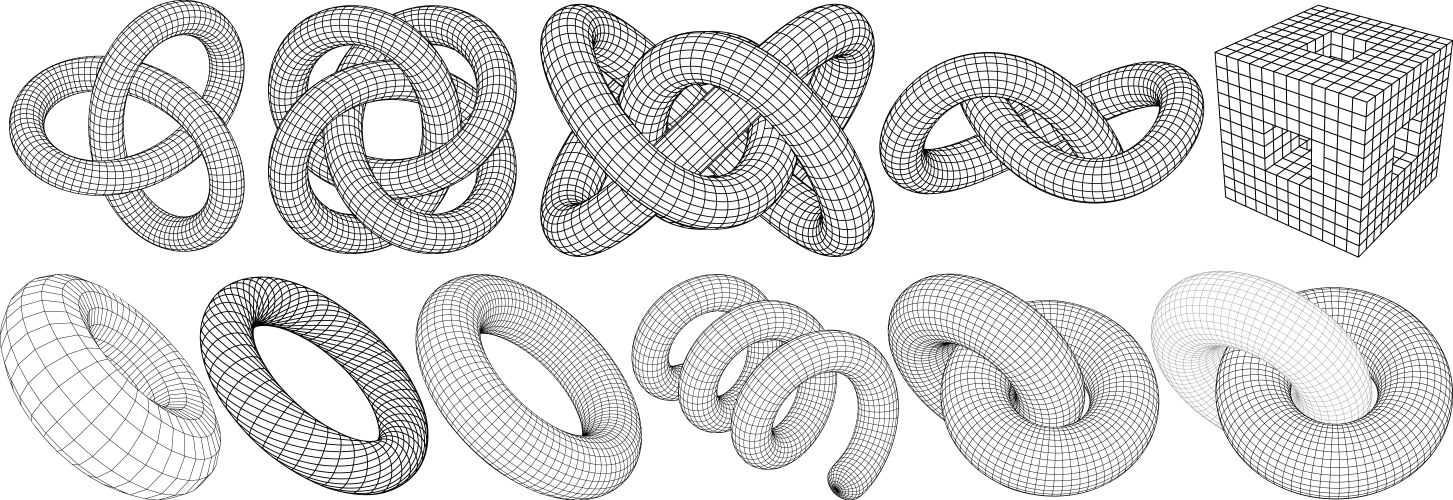 3d geometric shapes set editable stroke wireframe Vector Image 3d geometric shapes set editable stroke wireframe Vector Image