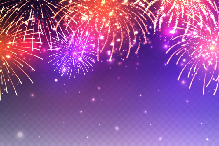 Realistic colorful fireworks Royalty Free Vector Image Realistic colorful fireworks Royalty Free Vector Image