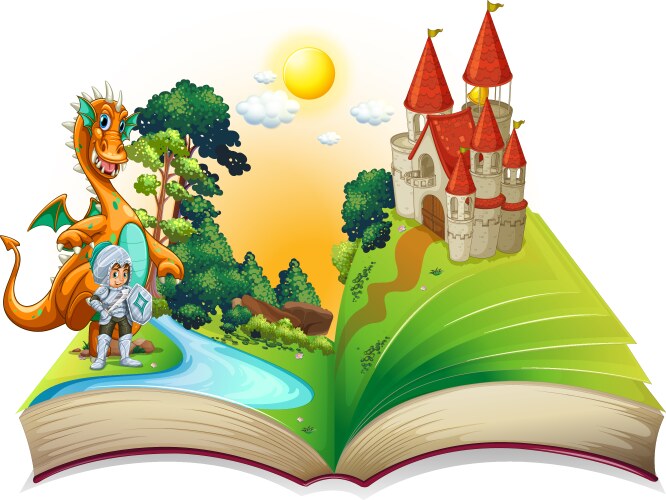 Dragon and book Royalty Free Vector Image - VectorStock