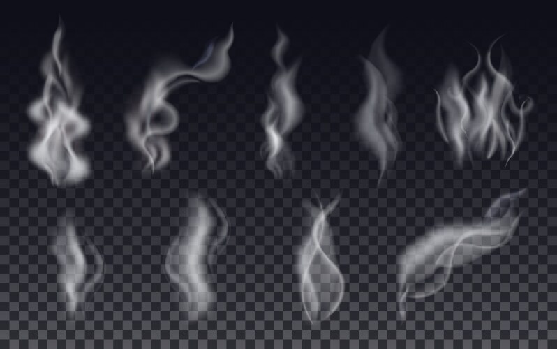 Isolated realistic cigarette smoke waves eps 10 Vector Image