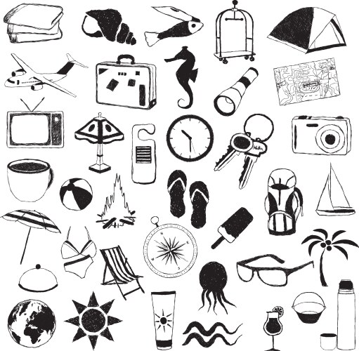 Travel and accommodation stickers Royalty Free Vector Image