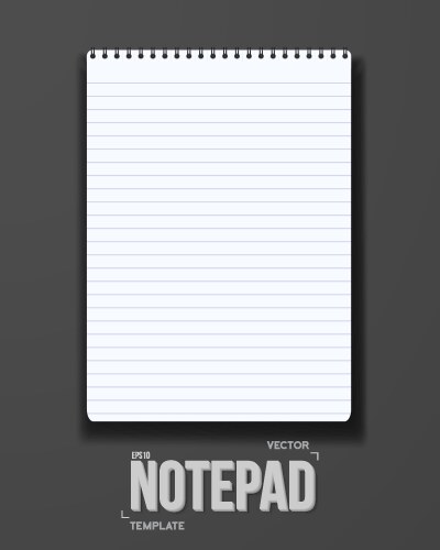 Realistic paper notepad isolated Royalty Free Vector Image
