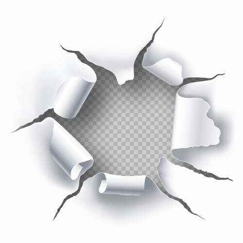 Ragged hole torn in ripped metal Royalty Free Vector Image