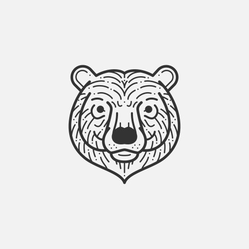 Bear head animal line design Royalty Free Vector Image