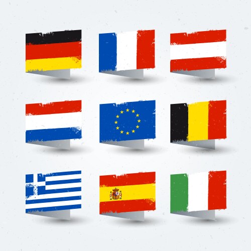 Europe flags Royalty Free Vector Image - VectorStock