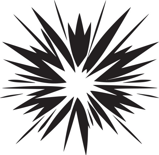Explosion - black and white isolated icon Vector Image