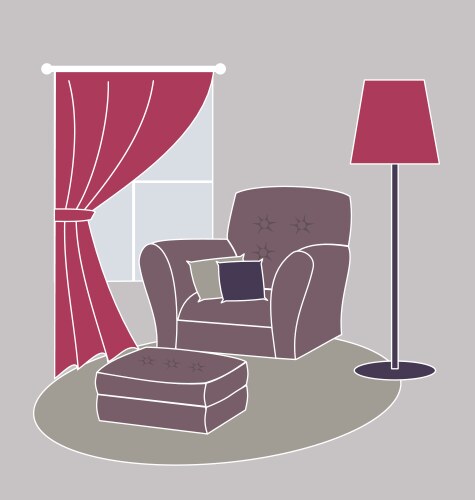 Furniture for the living room Royalty Free Vector Image