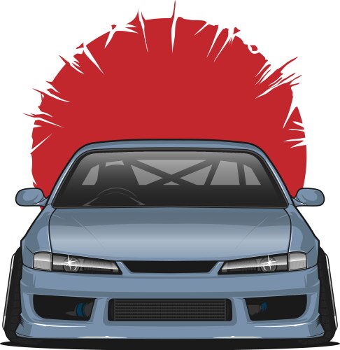 Japan classic retro car front side Royalty Free Vector Image