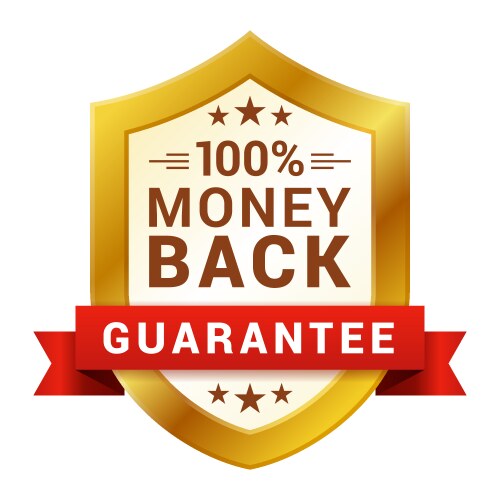 14 day 100 money back guarantee golden sign Vector Image