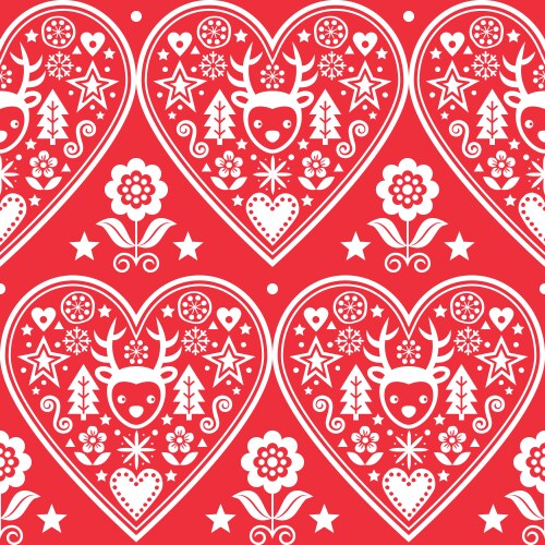 Scandinavian christmas pattern nordic folk Vector Image