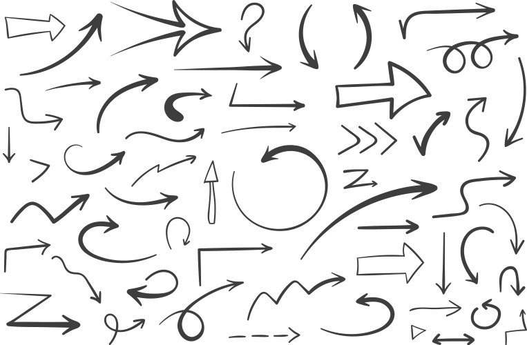 Hand drawn arrows Royalty Free Vector Image - VectorStock