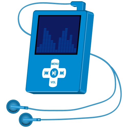 Audio mp3 player cartoon Royalty Free Vector Image