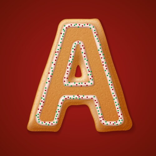 Christmas gingerbread cookies alphabet Royalty Free Vector